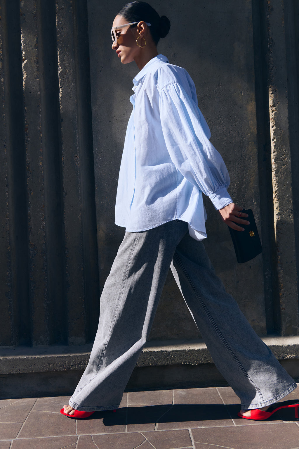 Sarah chambray blouse light blue – studio .ruig